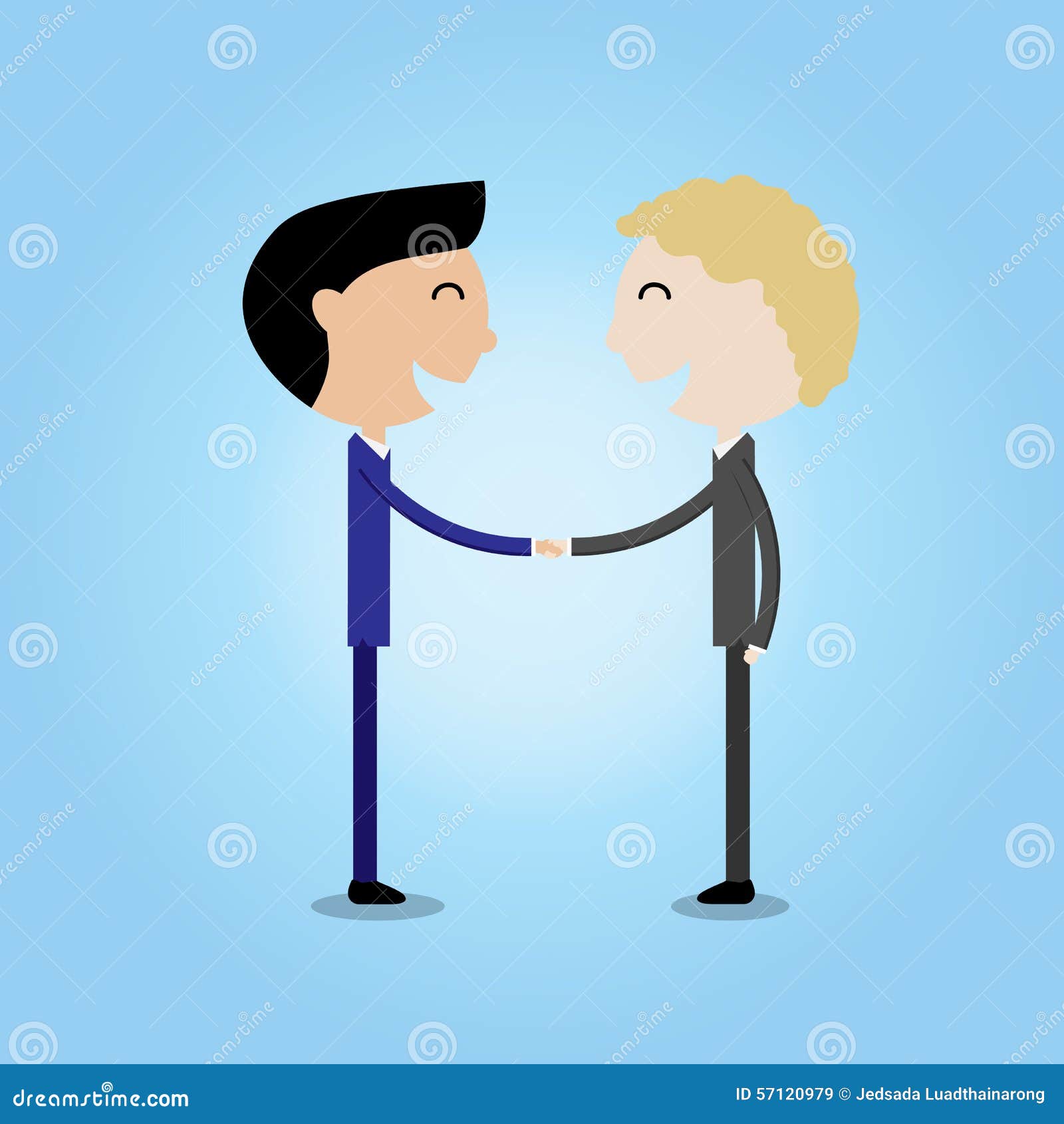 Young Businessman Making Handshake Cooperation Concept Stock Vector ...