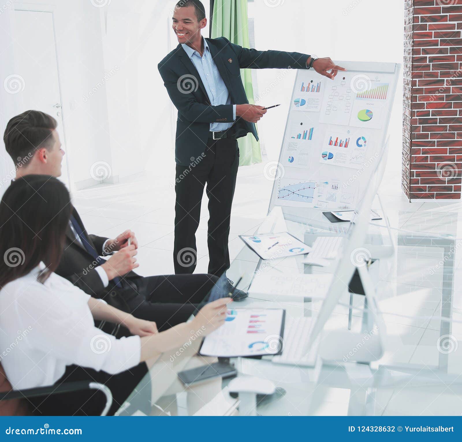Young Businessman Making Report To the Business Presentation Stock ... Young Businessman Making Report To the Business Presentation Stock ...