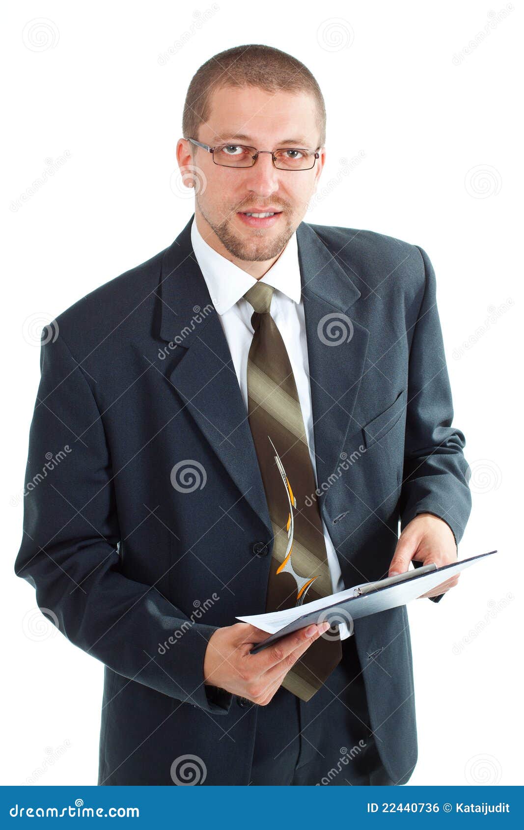 Young Businessman with Notepad Stock Photo - Image of people, happy ...