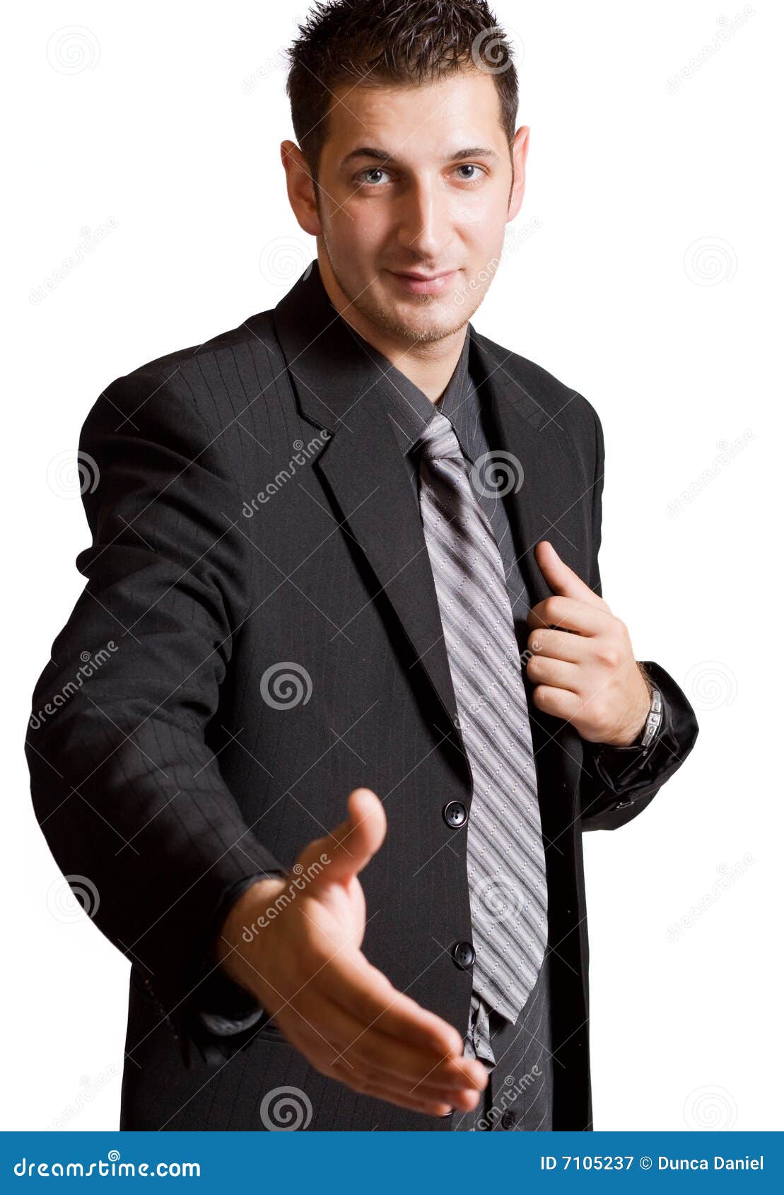 Young Businessman Offering Hand for Shake Stock Image - Image of ...