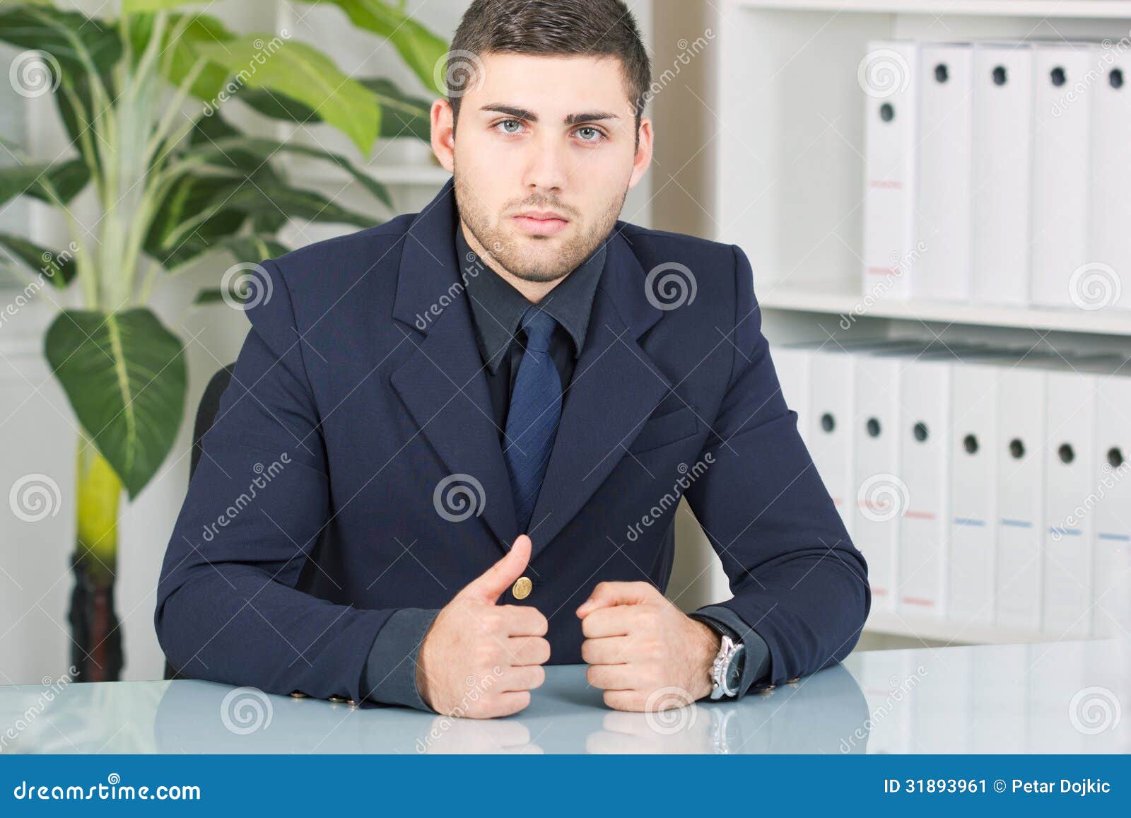 Young Businessman at the Office Stock Image - Image of adult ...