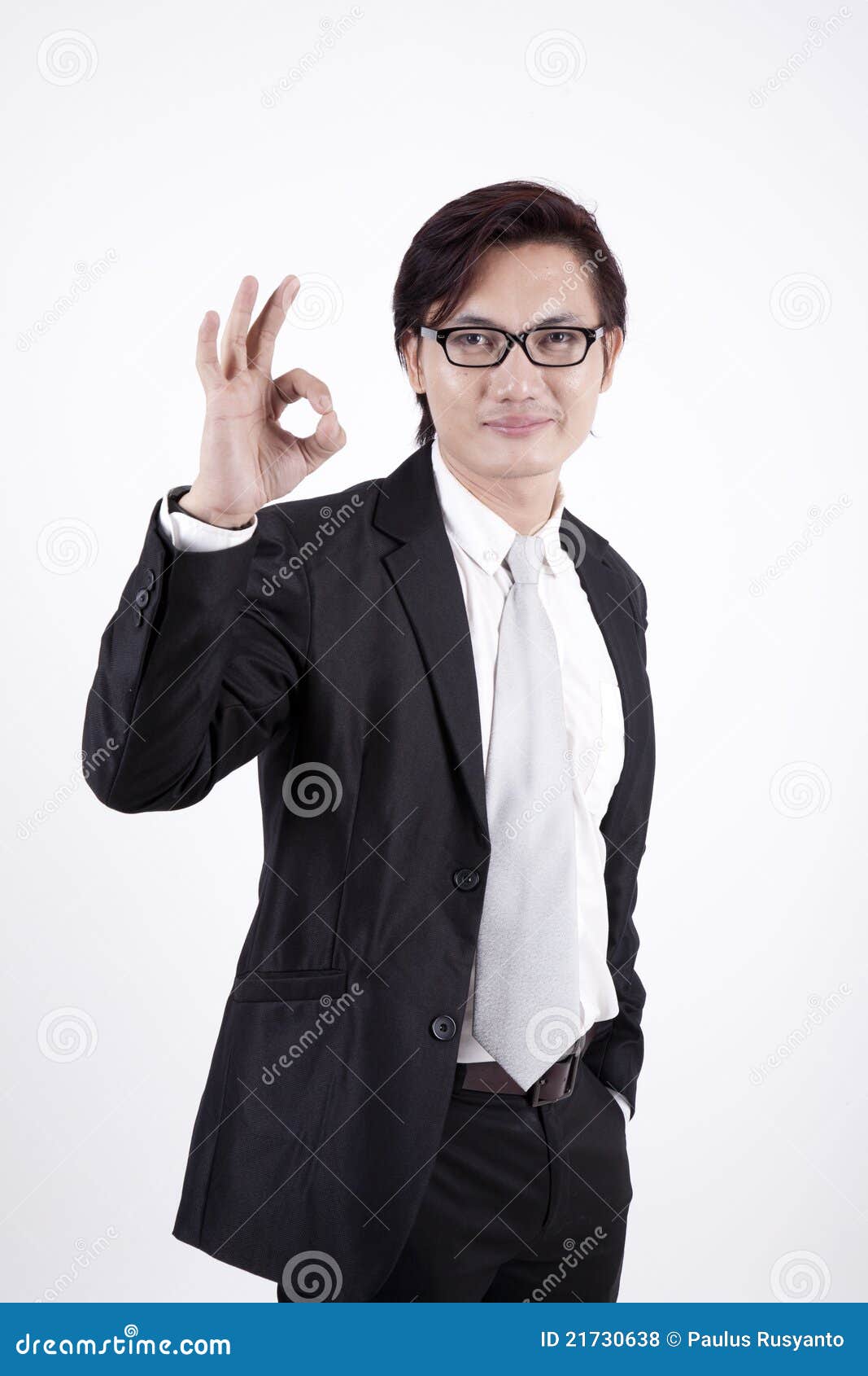 Young Businessman with an OK Stock Photo - Image of handsome, okay ...