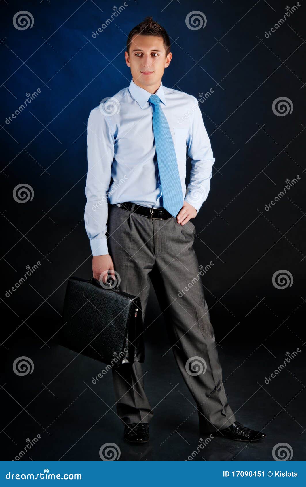 Young Businessman with a Portfolio Stock Image - Image of black, case ...