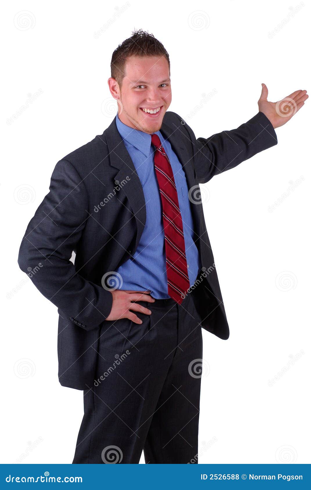 Young Businessman Presenting Stock Photo - Image of colour, businessman ...