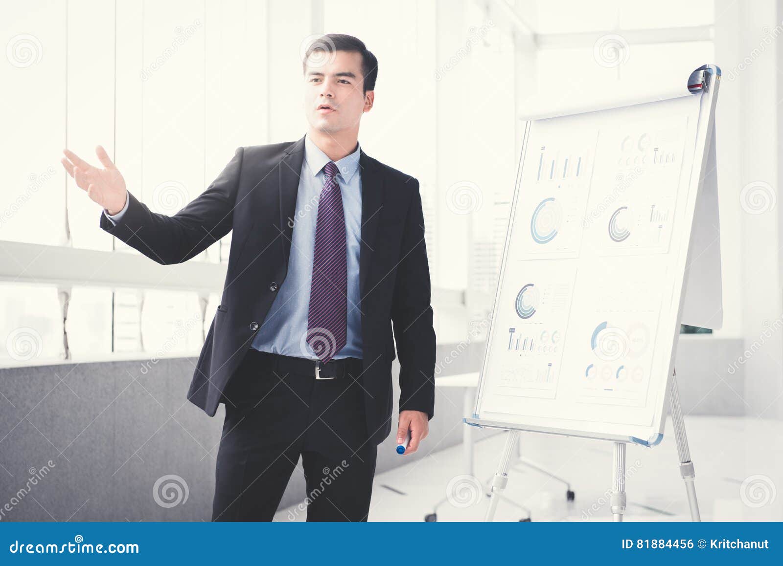Young Businessman Presenting His Work Stock Photo - Image of presenting ...