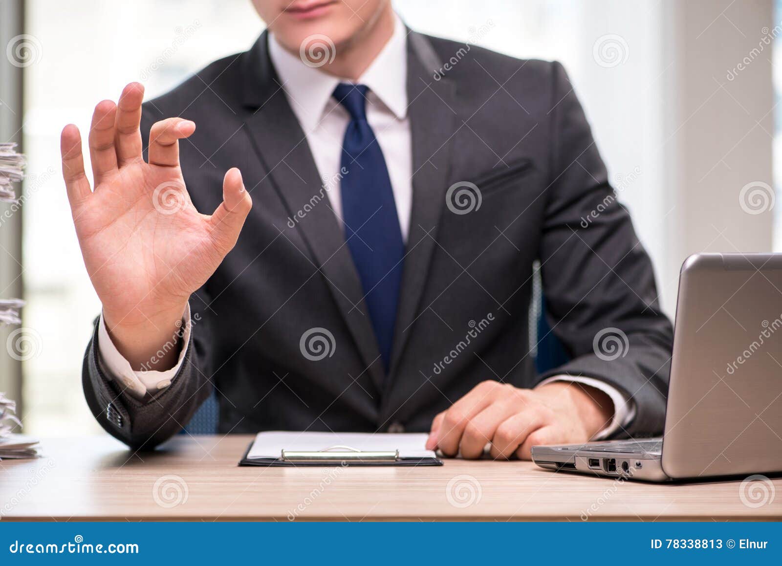The Young Businessman Pressing Buttons in Business Concept Stock Image ...