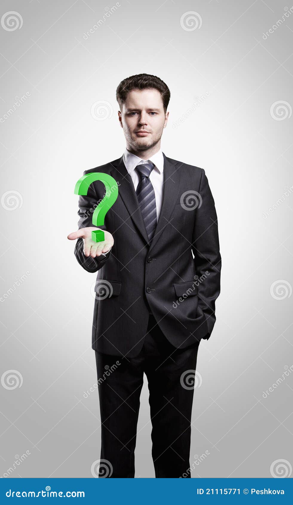 Young Businessman with a Question Mark Stock Image - Image of problem ...