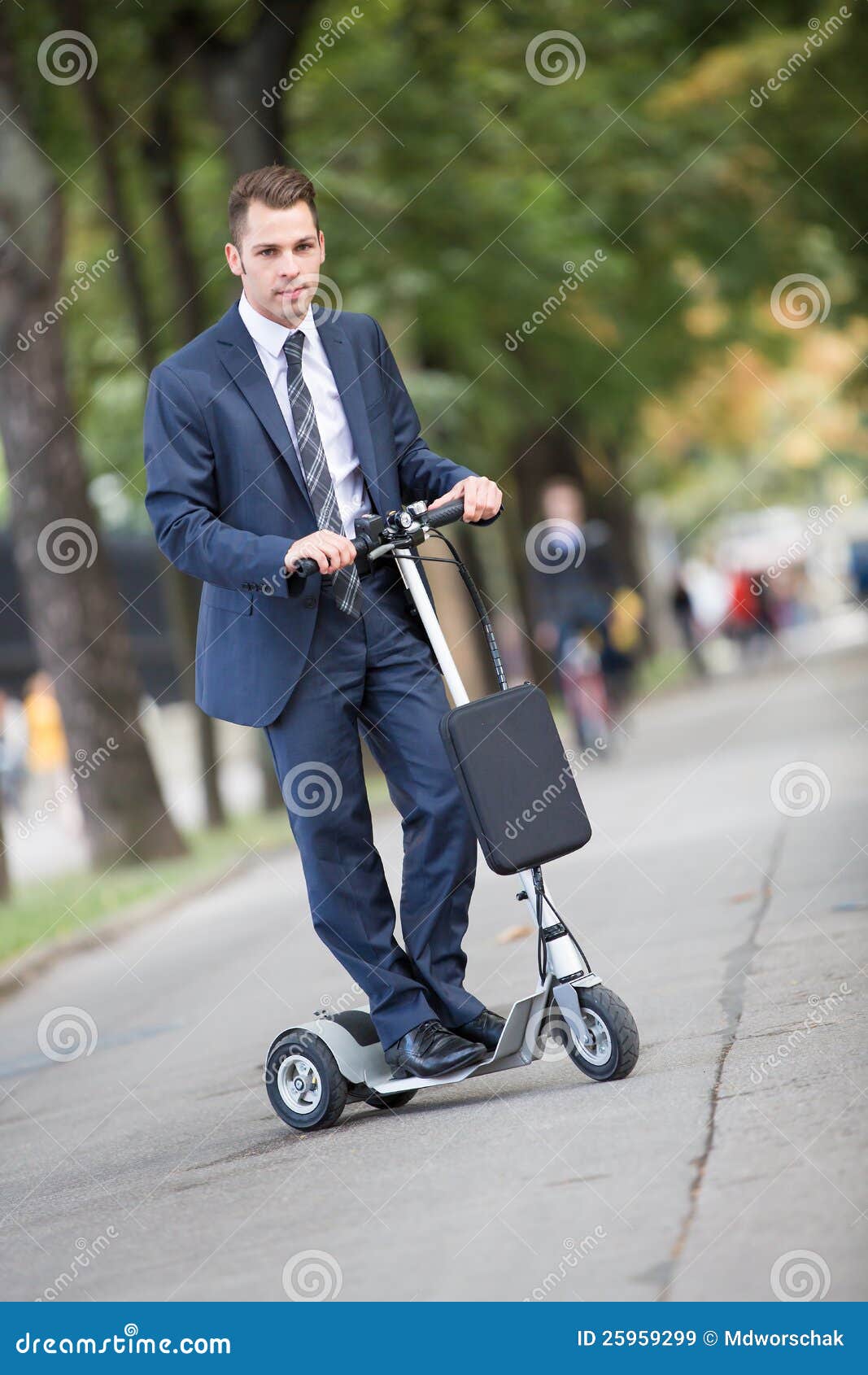 Young Businessman Riding a Pedal-scooter Stock Image - Image of rider ...