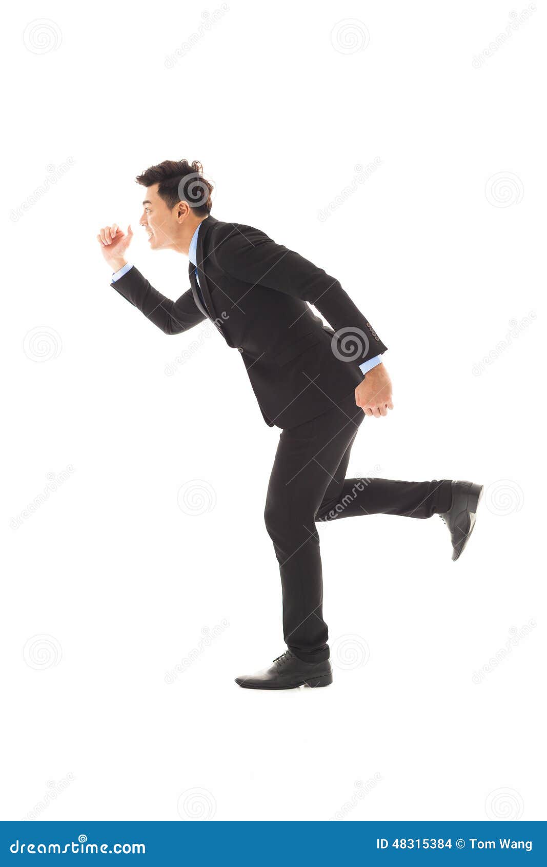 Young Businessman Running Forward Stock Photo - Image of young, active ...