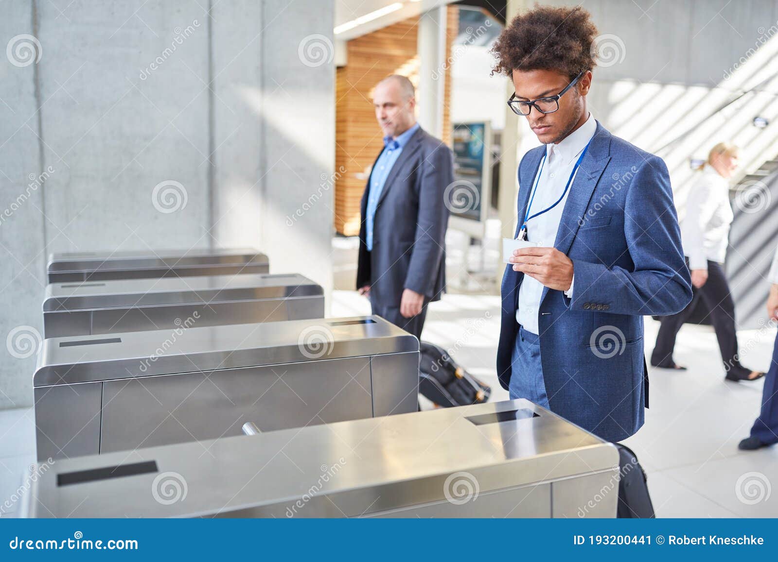 Young Businessman at a Security Gate Stock Image - Image of africans ...