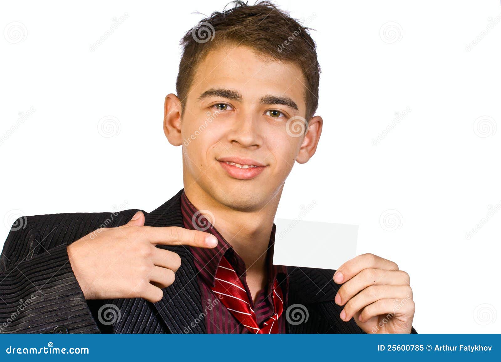 Young Businessman is Showing the Advertisement. Stock Image - Image of ...