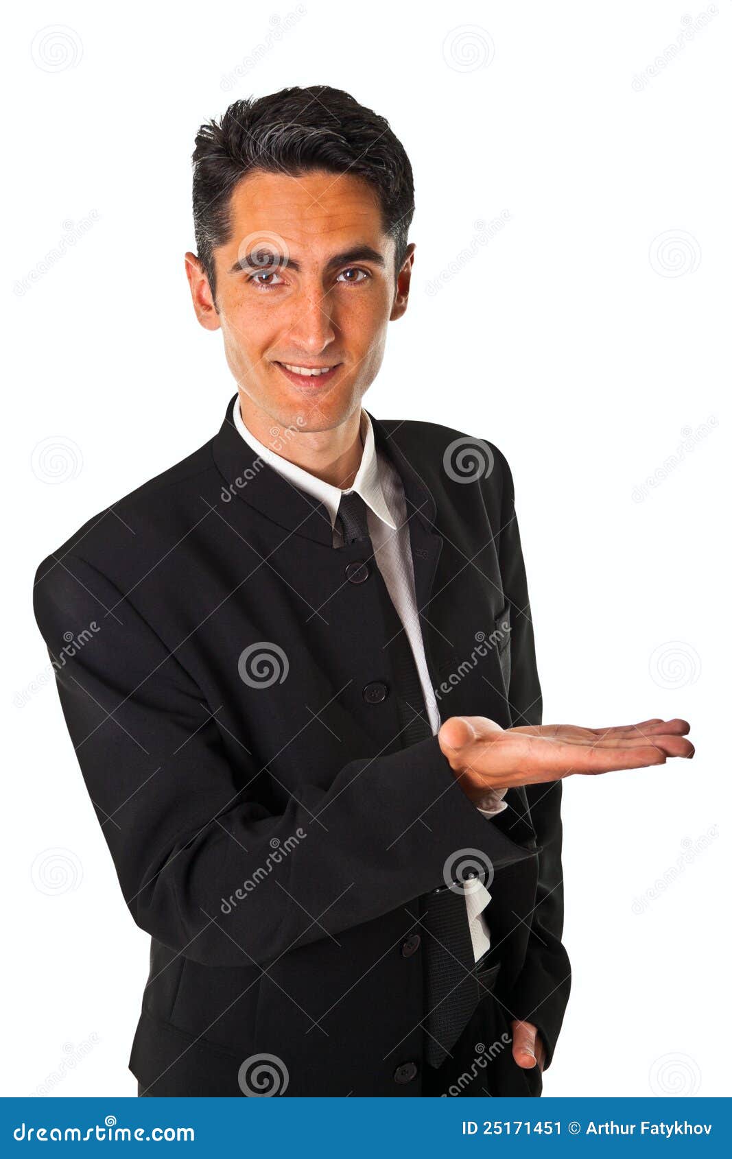 Young Businessman is Showing Hand Signs. Stock Image - Image of ...