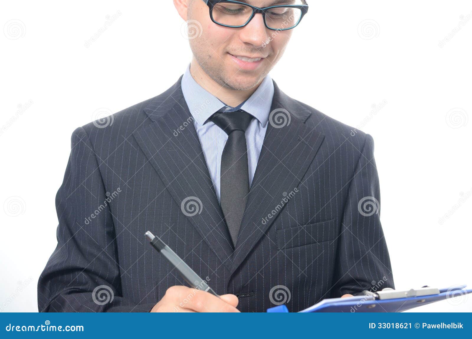 Young Businessman Signing a Contract Stock Image - Image of ...