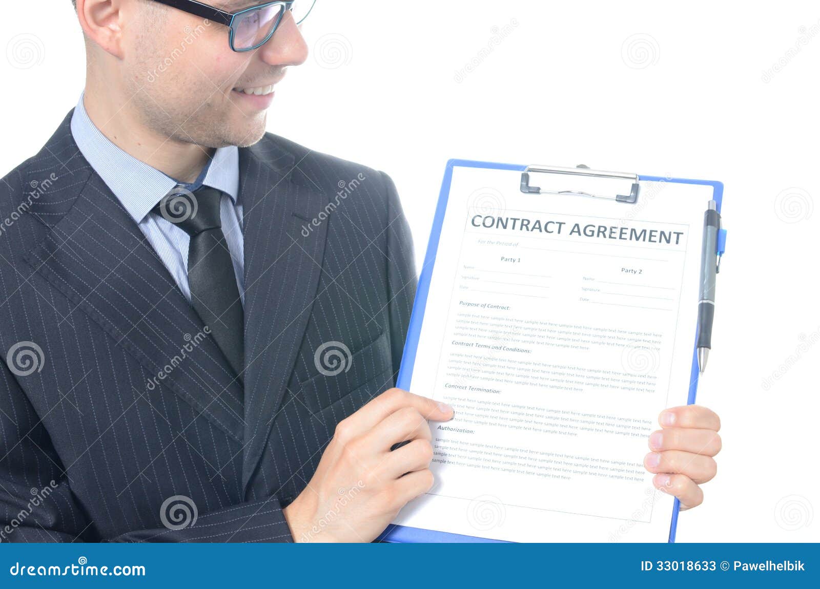Young Businessman Signing a Contract Stock Image - Image of businessman ...