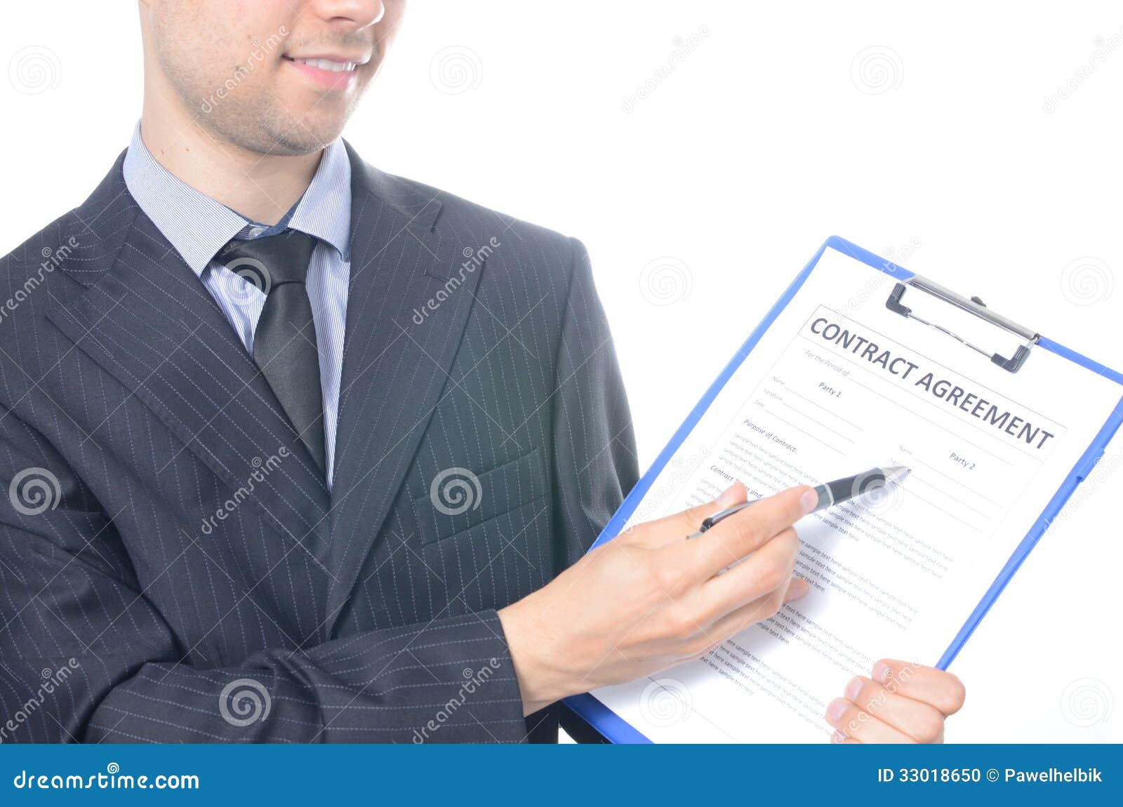 Young Businessman Signing a Contract Stock Photo - Image of partnership ...