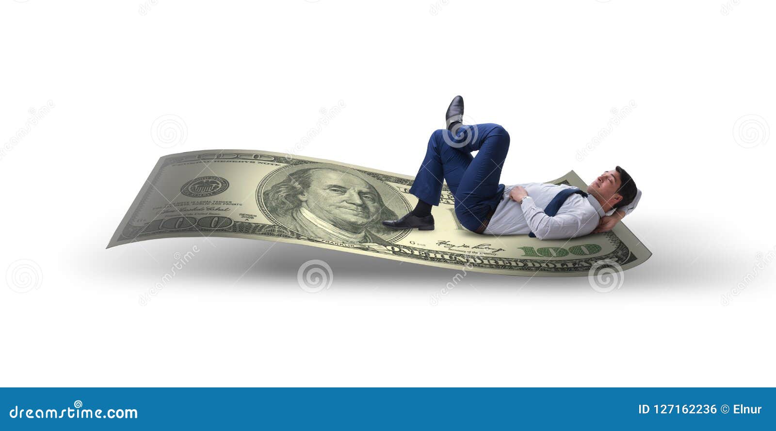 The Young Businessman Sleeping on Dollar Isolated on White Stock Photo ... The Young Businessman Sleeping on Dollar Isolated on White Stock Photo ...