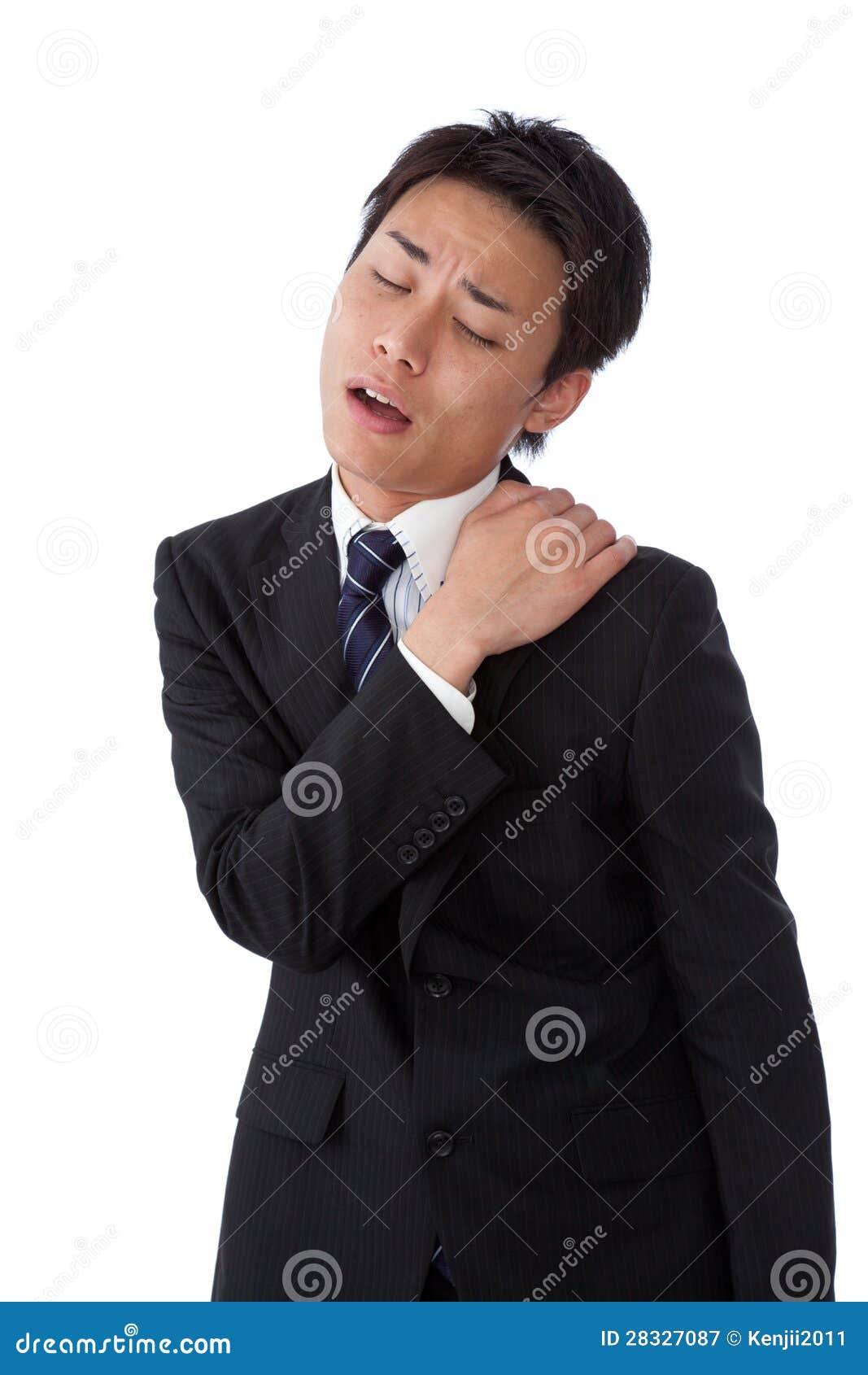 Young Businessman Suffering from Stiff Neck Stock Image - Image of neck ...