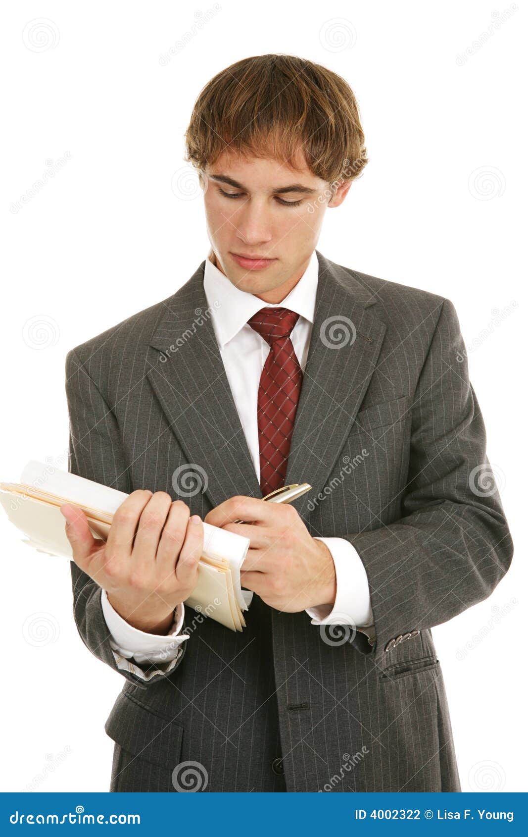 Young Businessman Takes Notes Stock Photo - Image of fashion ...