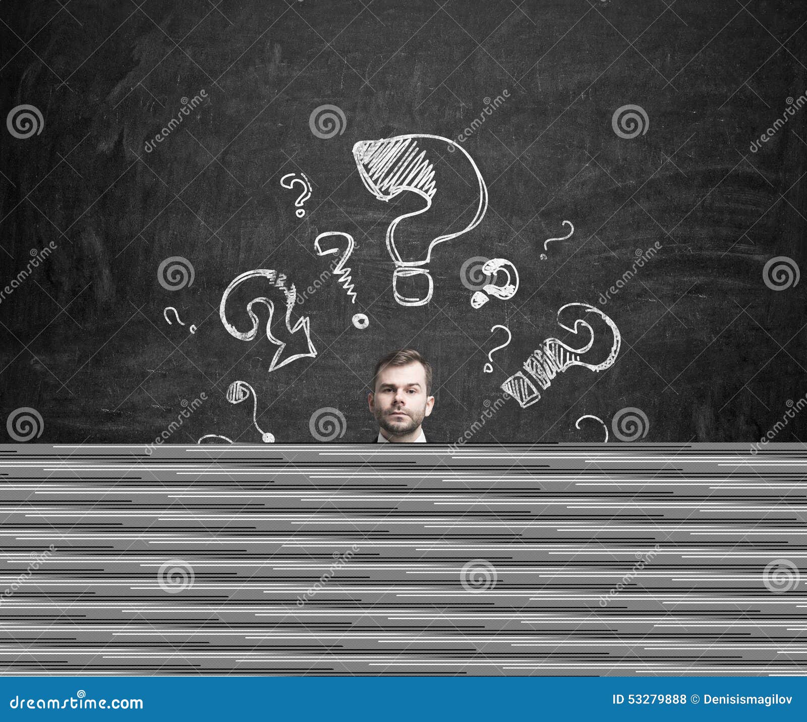 Young Businessman is Thinking about Complicated Questions. Stock Photo ...