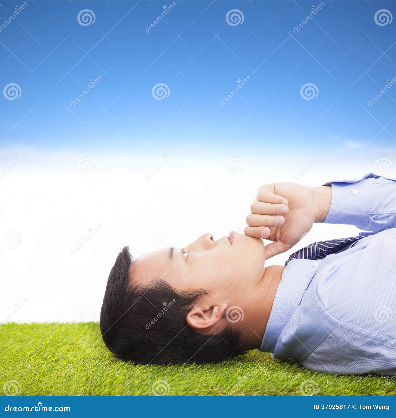 Young Businessman Thinking and Contemplating Stock Image - Image of ...