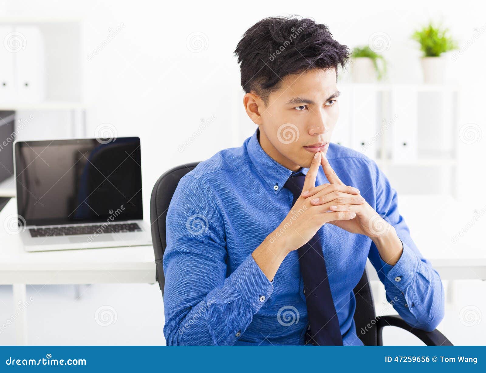 Young Businessman Thinking Plan in the Office Stock Photo - Image of ...
