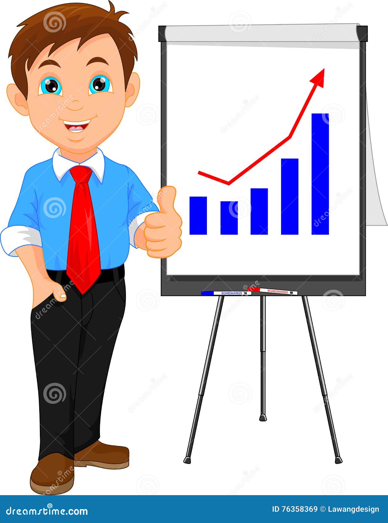 Young Businessman Thumb Up and Good Result Stock Vector - Illustration ...