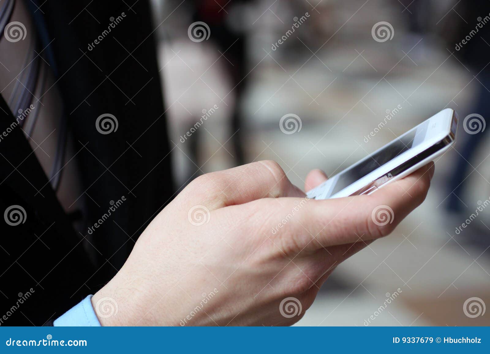 Young Businessman Typing with Cellphone Stock Image - Image of business ...