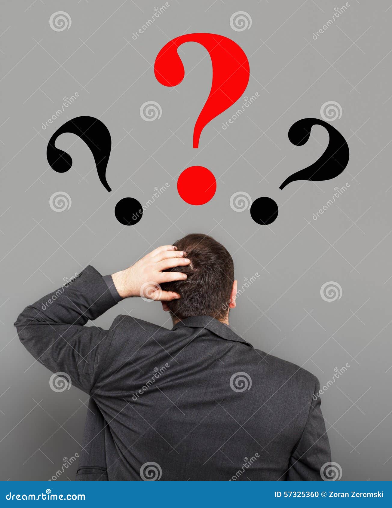 Young Businessman Undecided. Stock Photo - Image of motivation, adult ...