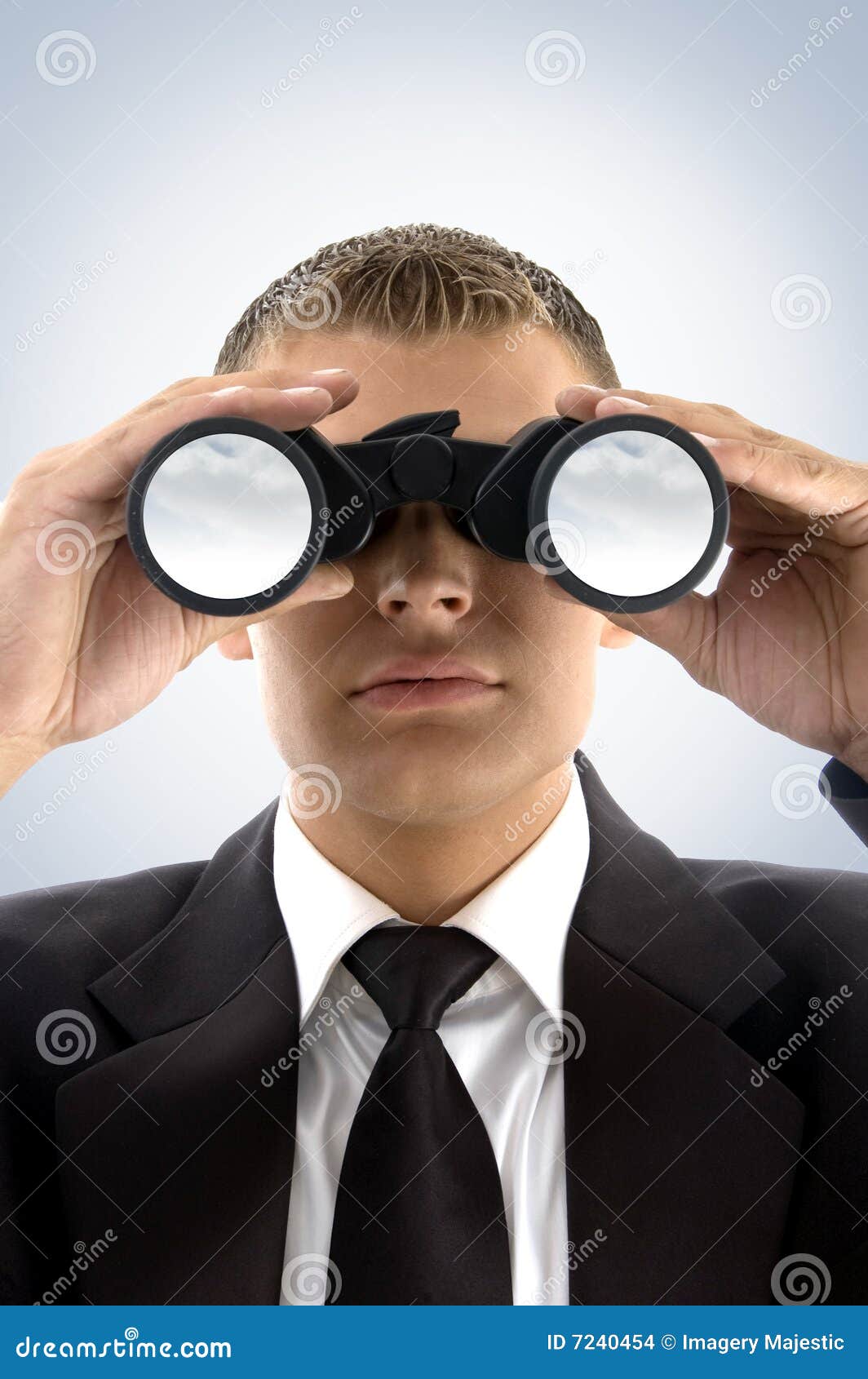 Young Businessman Using Binoculars Stock Photo - Image of corporate ...
