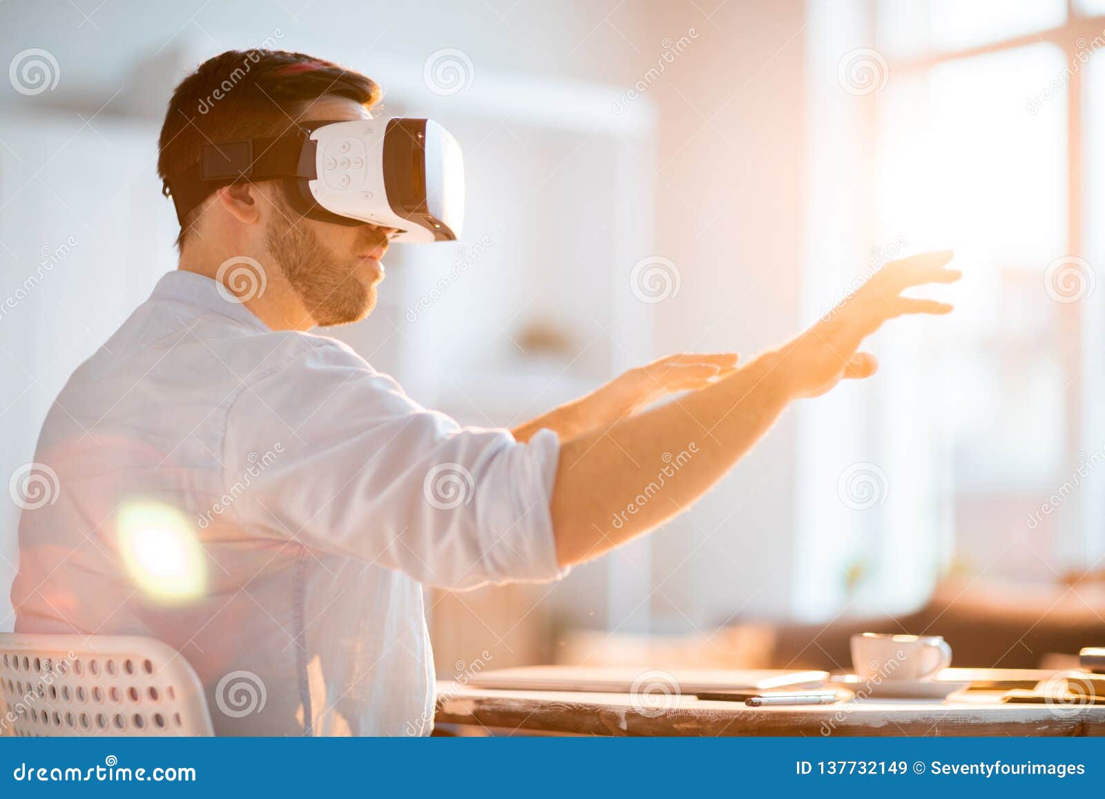 Man in virtual world stock image. Image of tech, innovation - 137732149