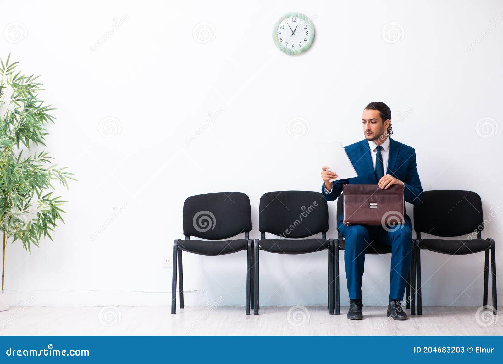 Young Businessman Waiting for an Interview at Hall Stock Image - Image ...