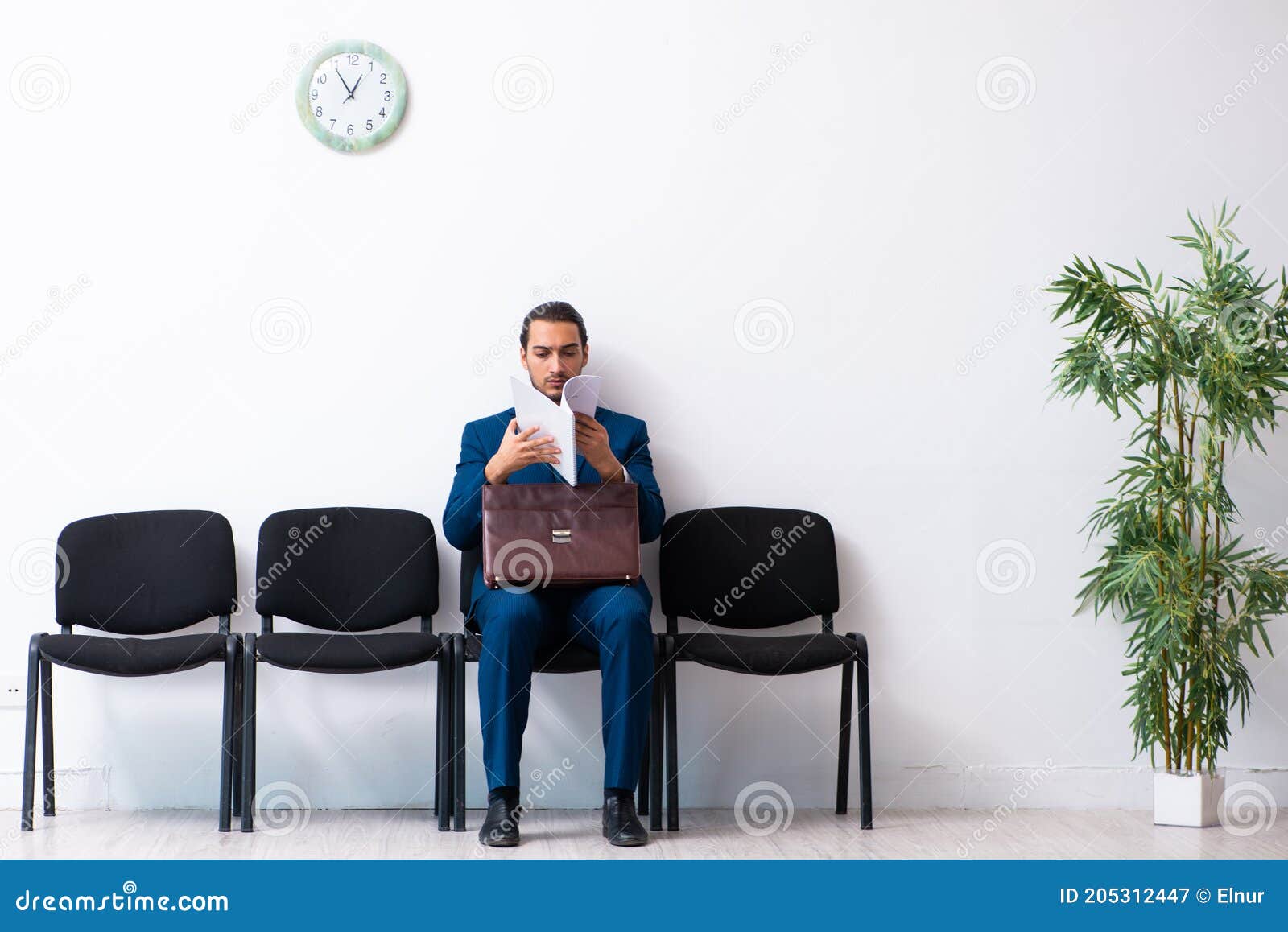 Young Businessman Waiting for an Interview at Hall Stock Image - Image ...