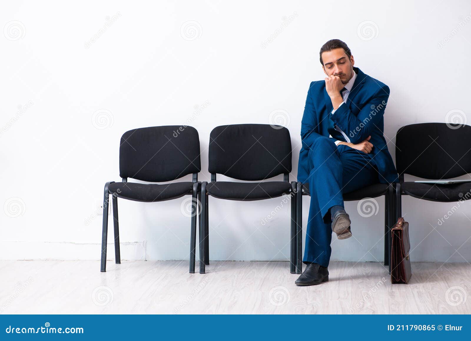 Young Businessman Waiting for an Interview at Hall Stock Image - Image ...