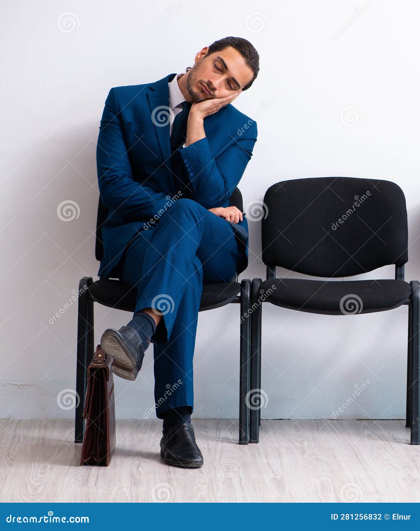 Young Businessman Waiting for an Interview at Hall Stock Photo - Image ...