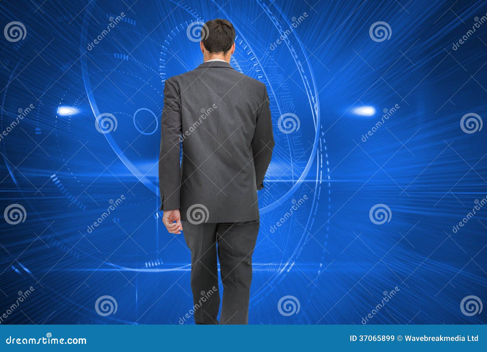 Young Businessman Walking Away from Camera Stock Image - Image of ...