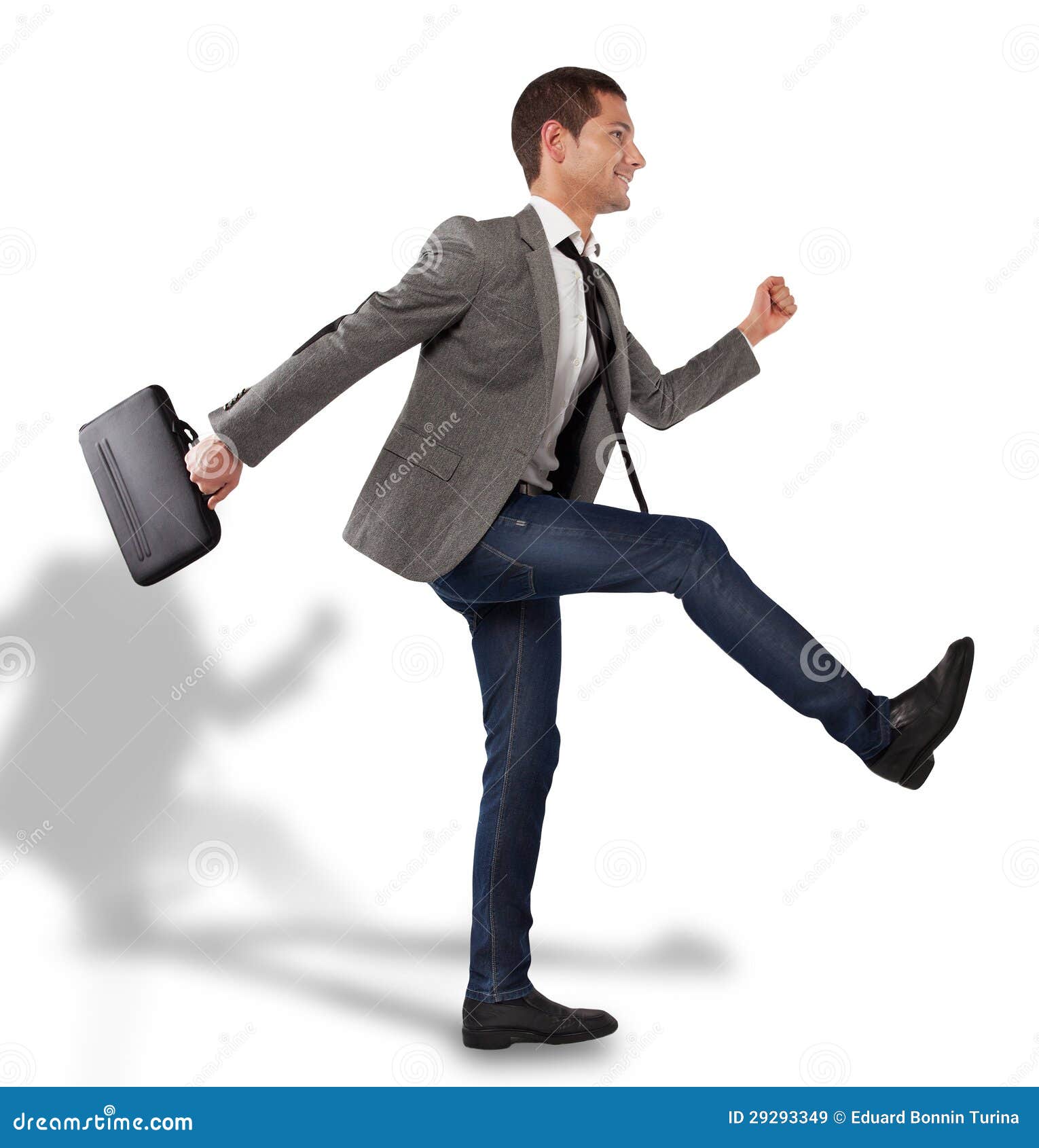 Young Businessman Walking. on White Stock Image - Image of suit ...