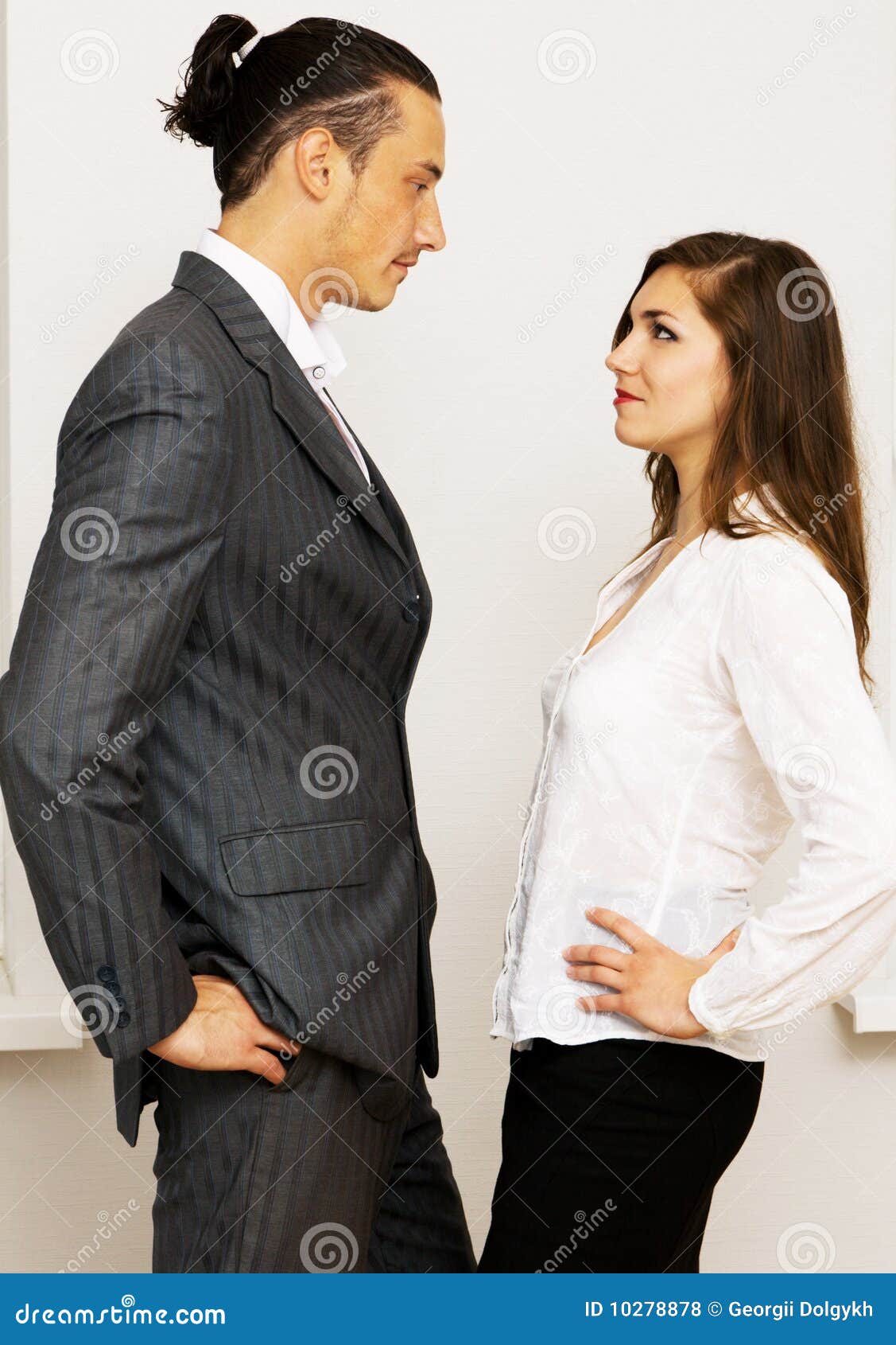 Young Businessman and Woman Having an Argument Stock Photo - Image of ...