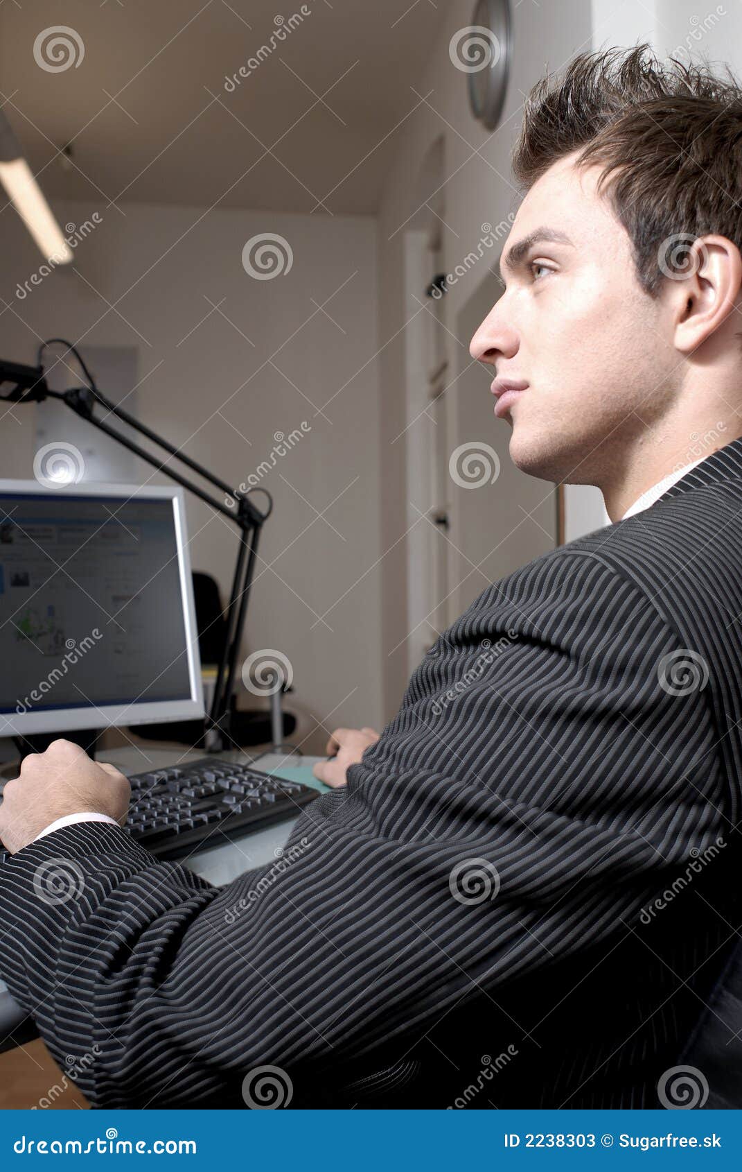 Young Businessman at Work stock image. Image of handsome - 2238303