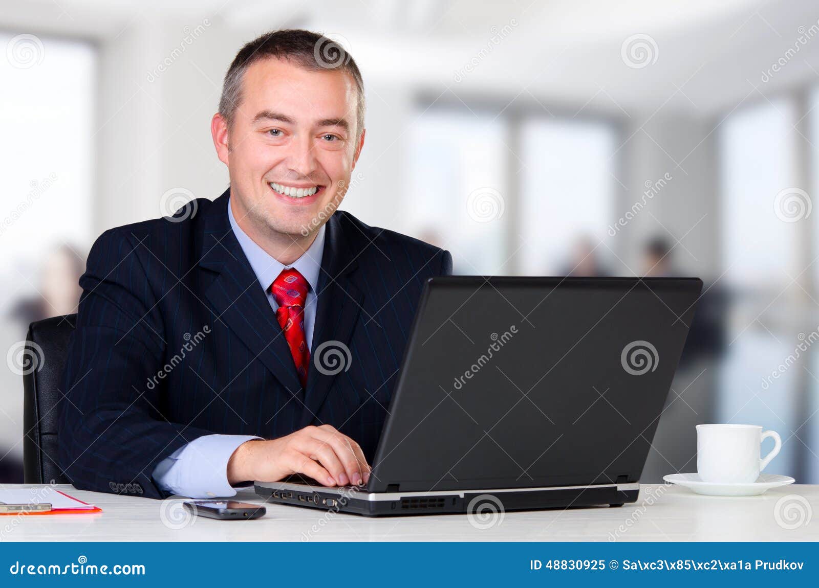 Young Businessman Working in His Office Stock Image - Image of ...