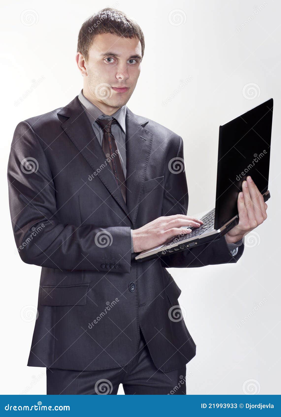 Young Businessman Working on Laptop Stock Image - Image of people ...