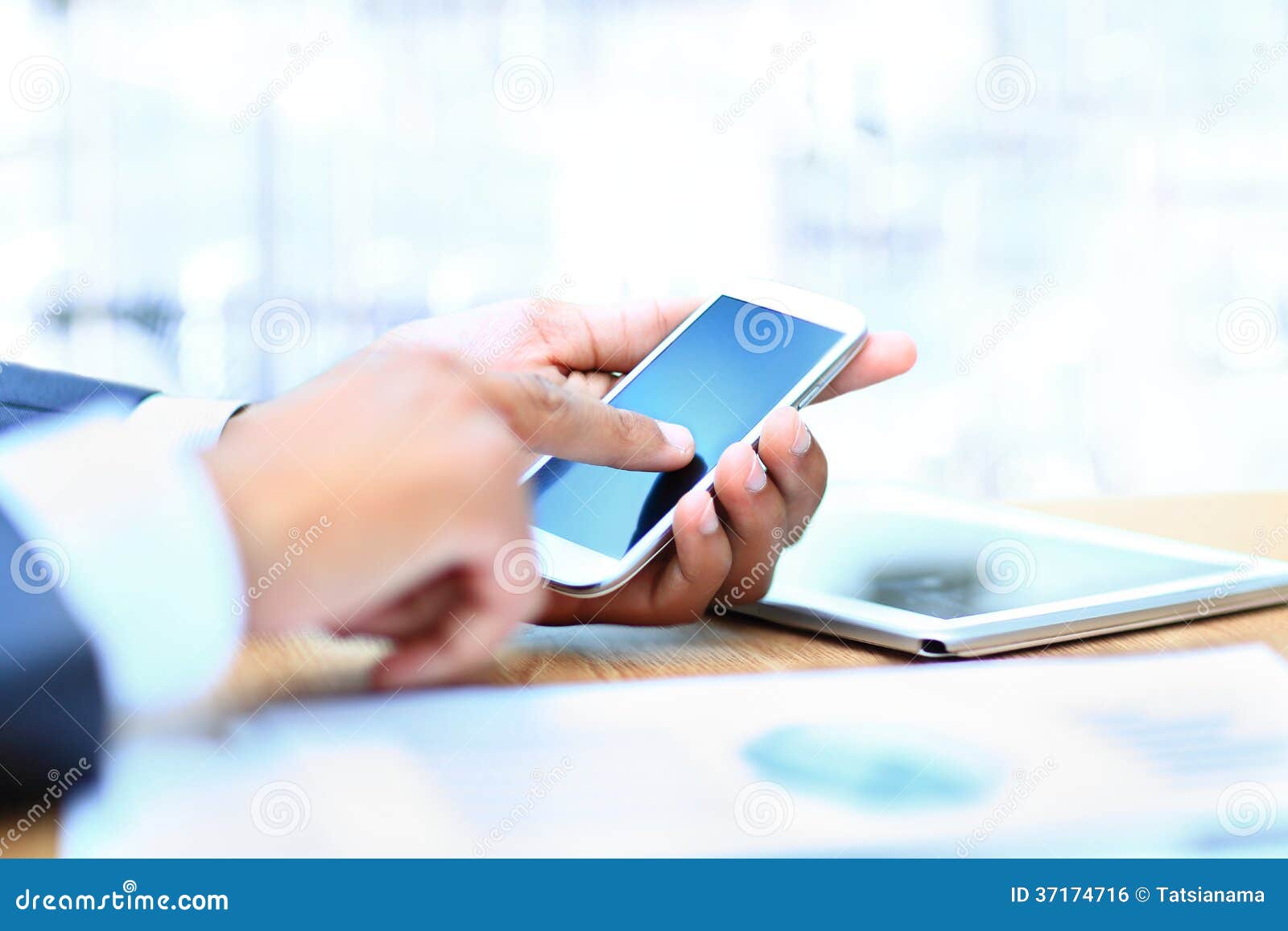 Young Businessman Working with Modern Devices Stock Photo - Image of ...