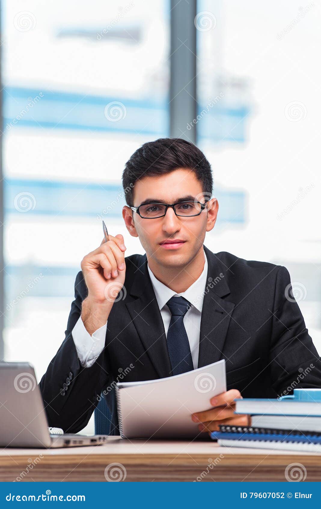 The Young Businessman Working in the Office Stock Photo - Image of ...