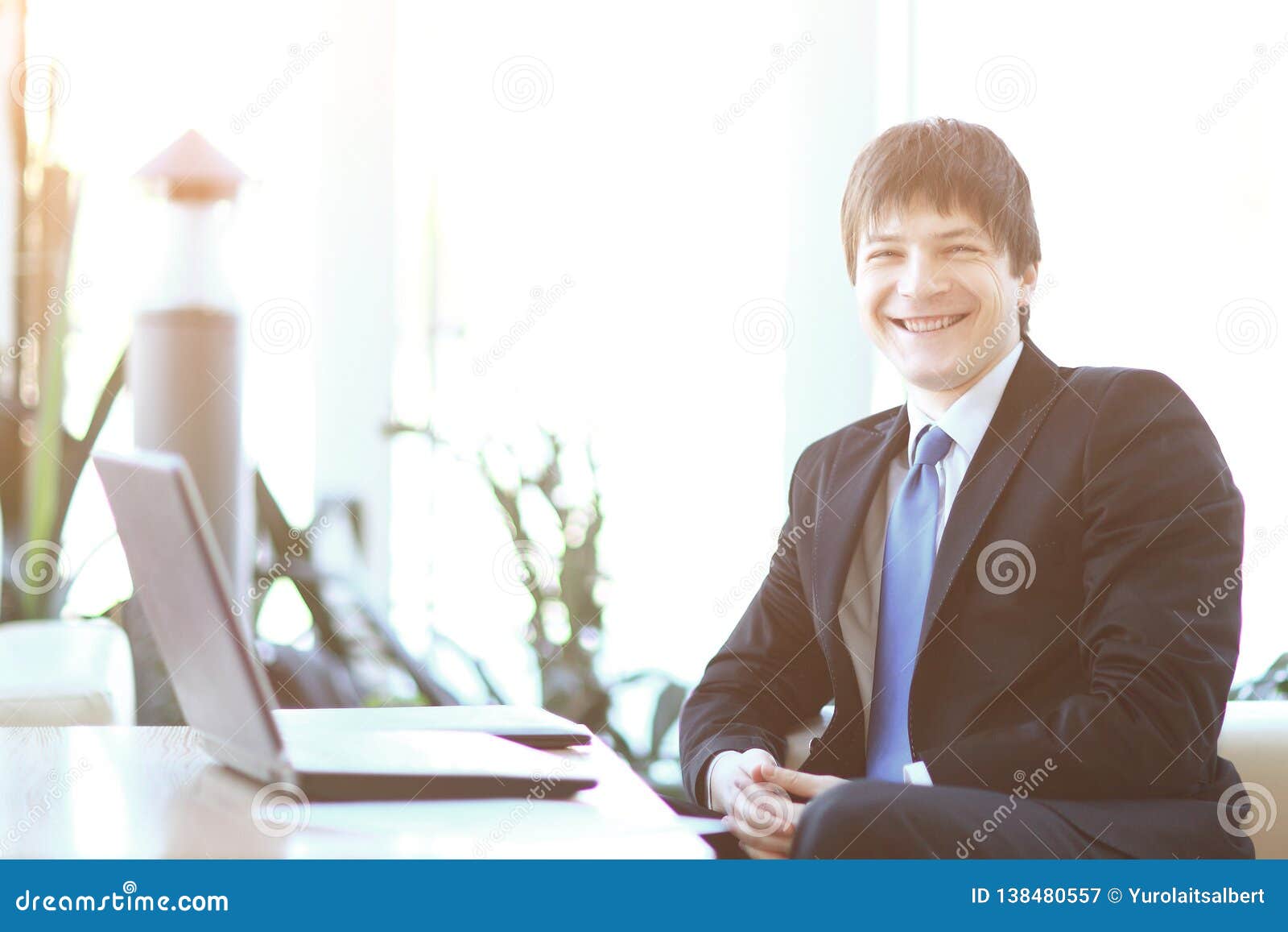 Young Businessman on Workplace in the Office Stock Image - Image of ...