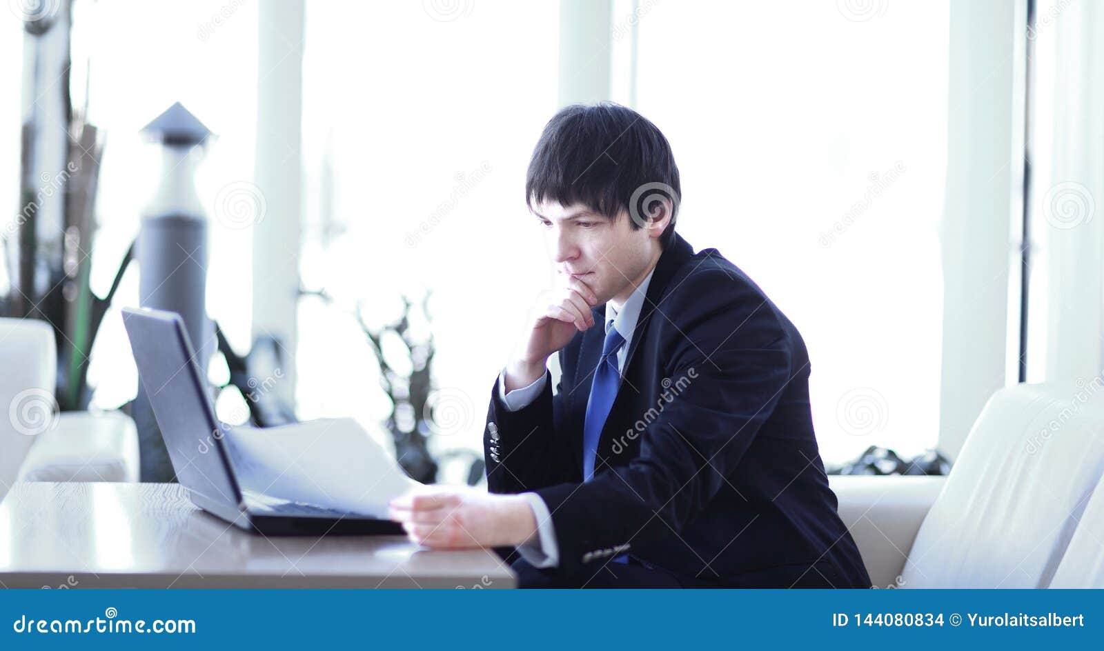 Young Businessman on Workplace in the Office Stock Photo - Image of ...
