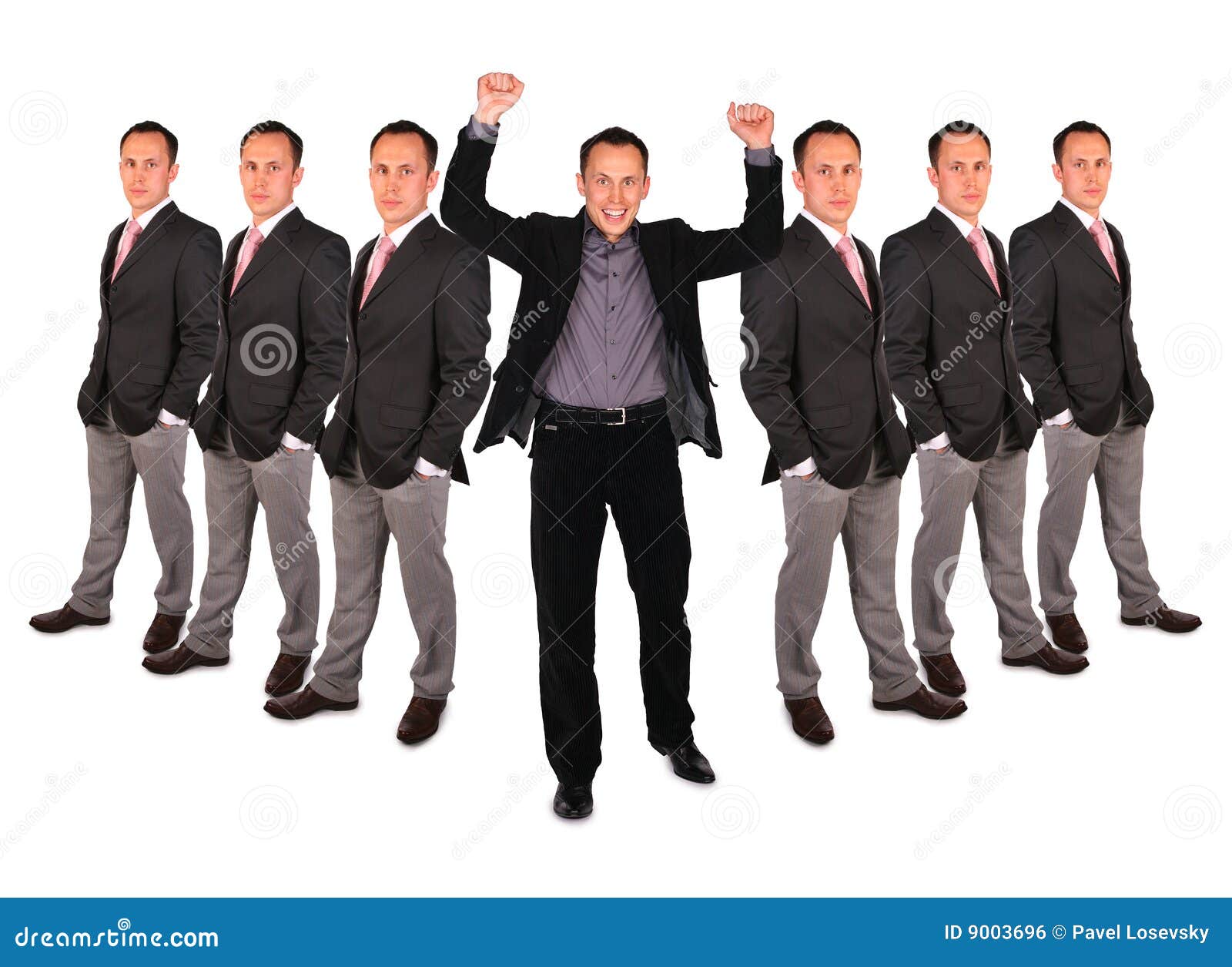 Young businessman. Yeah! stock photo. Image of crowd, employment - 9003696