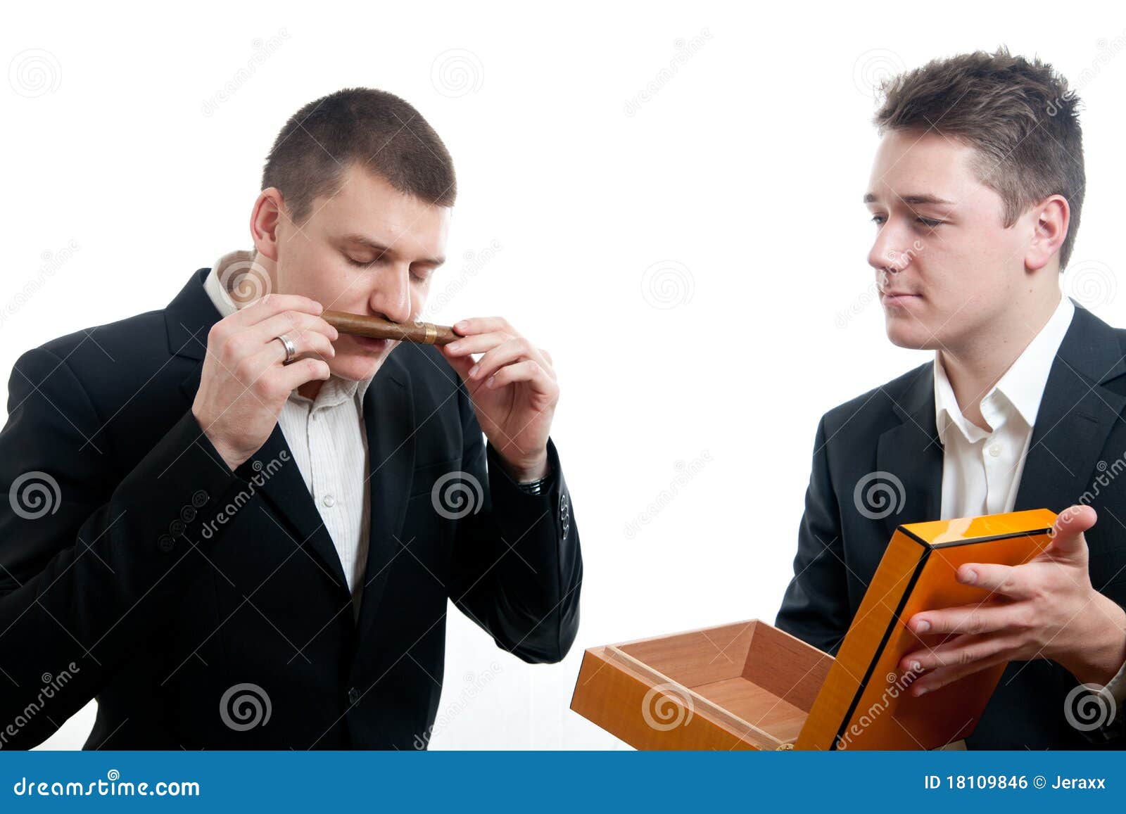 Young businessmen cigar stock photo. Image of scented - 18109846