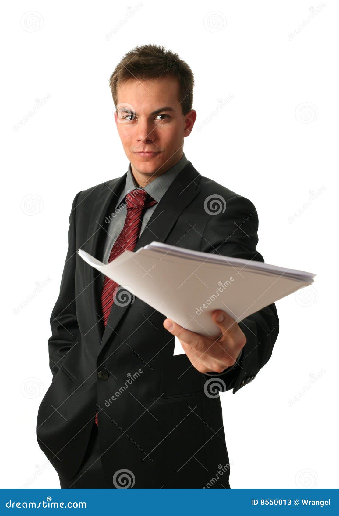 Young Businessmen with Documents Stock Image - Image of paper, dressed ...