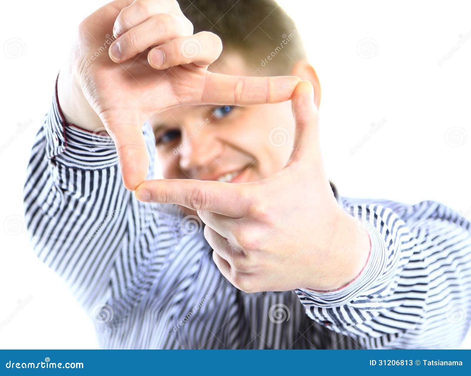 Young Businessmen Making a Hand Frame Stock Image - Image of gesture ...
