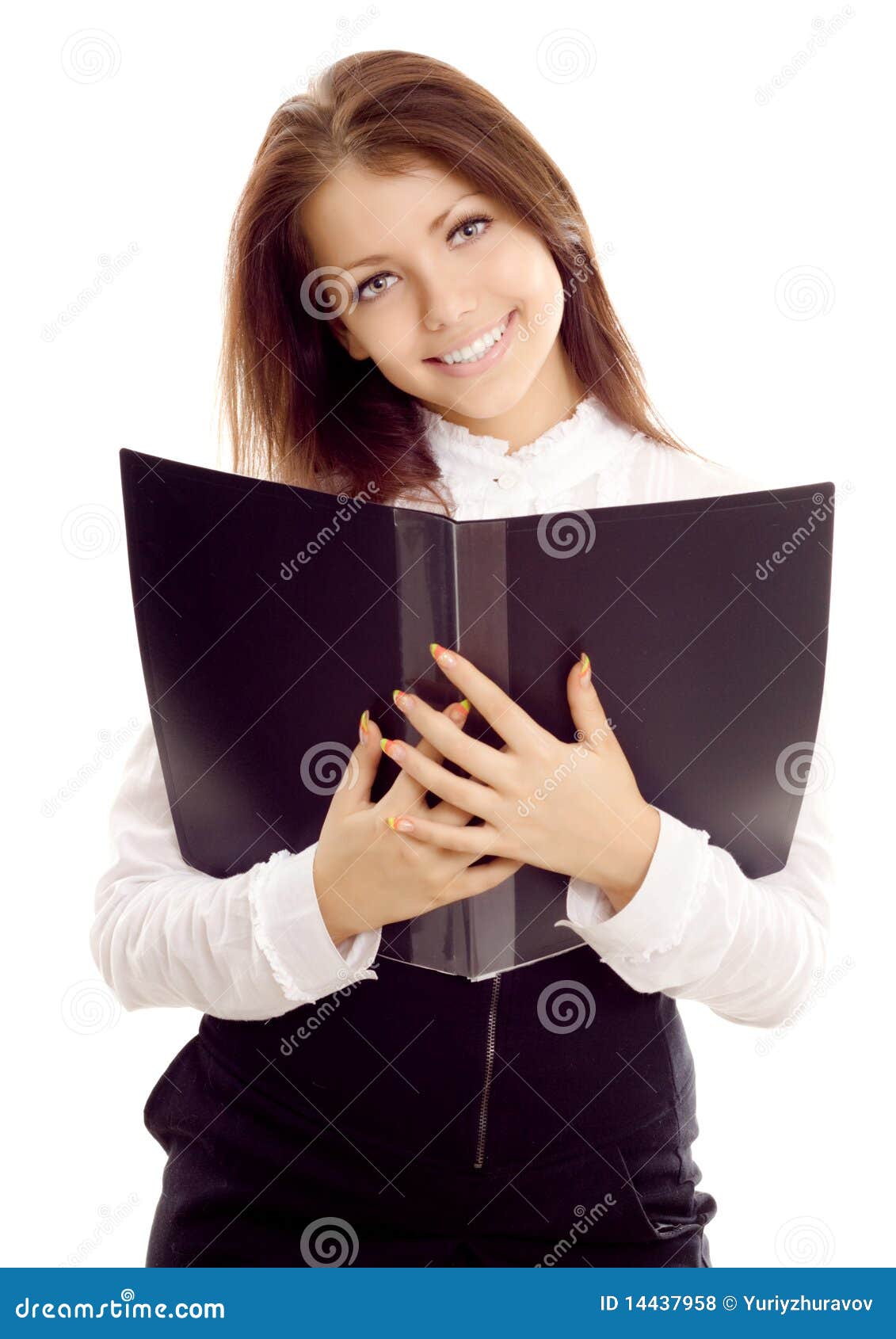 Young Businesswoman with Book Stock Photo - Image of holding, women ...