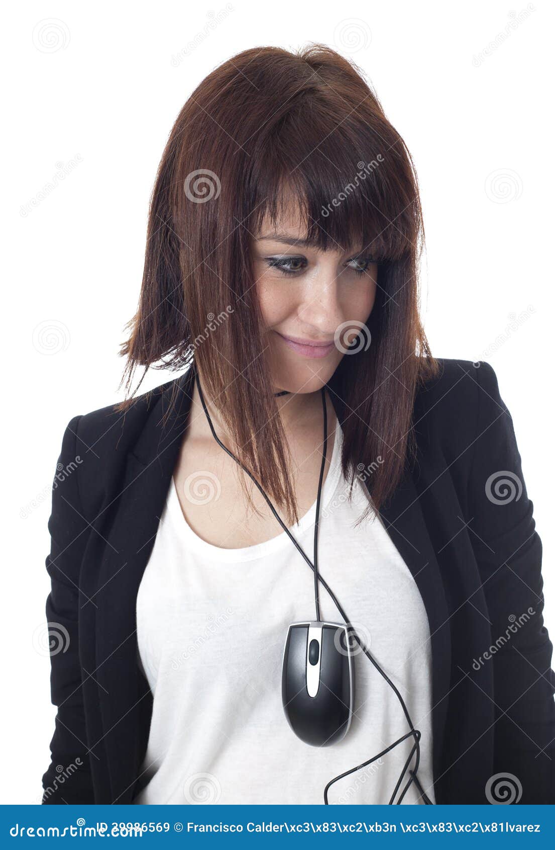 Young Businesswoman with Computer Mouse Stock Image - Image of beauty ...